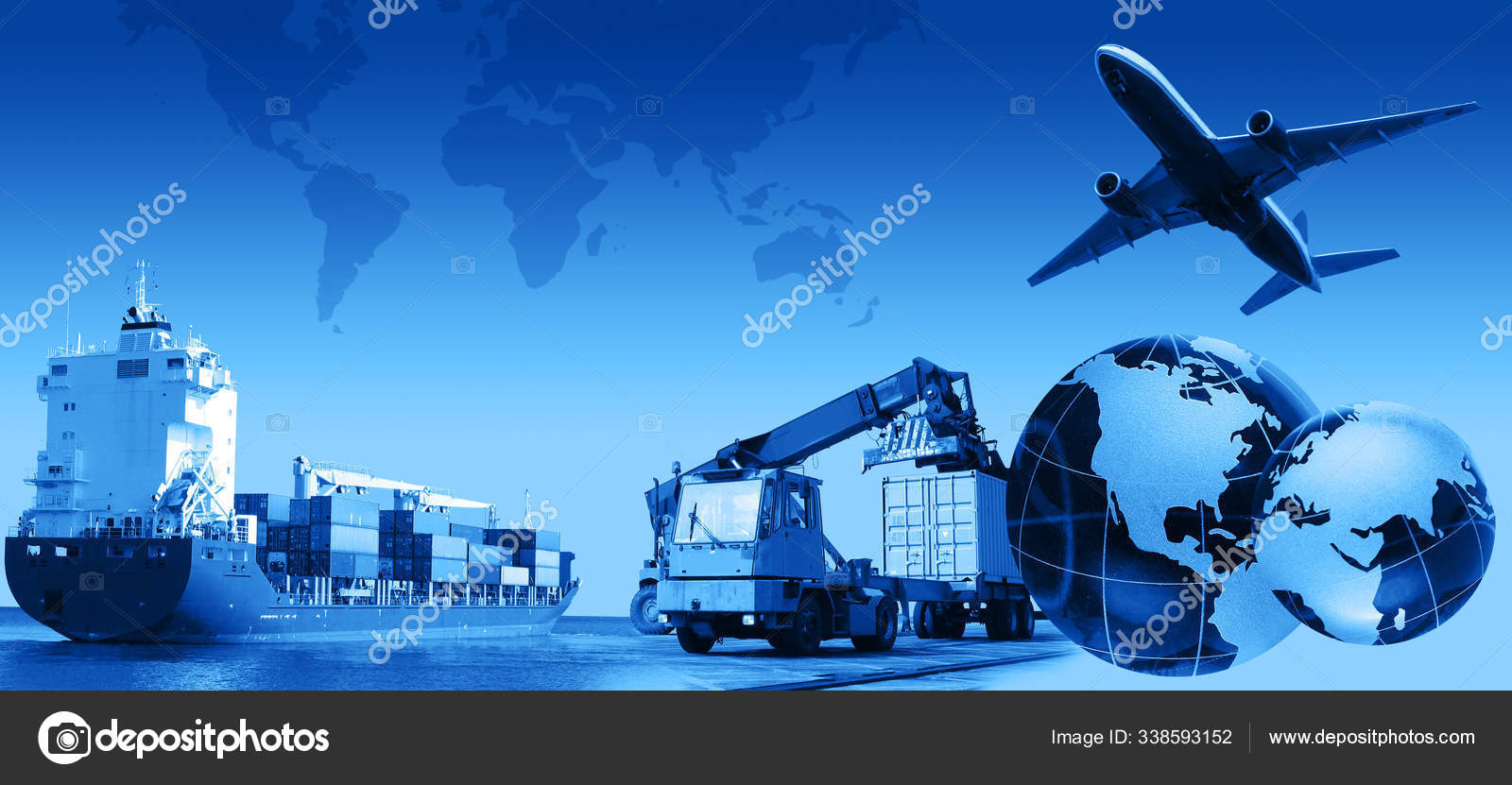 Photo Montage Freight Transport Business Activities Complex — Stock ...