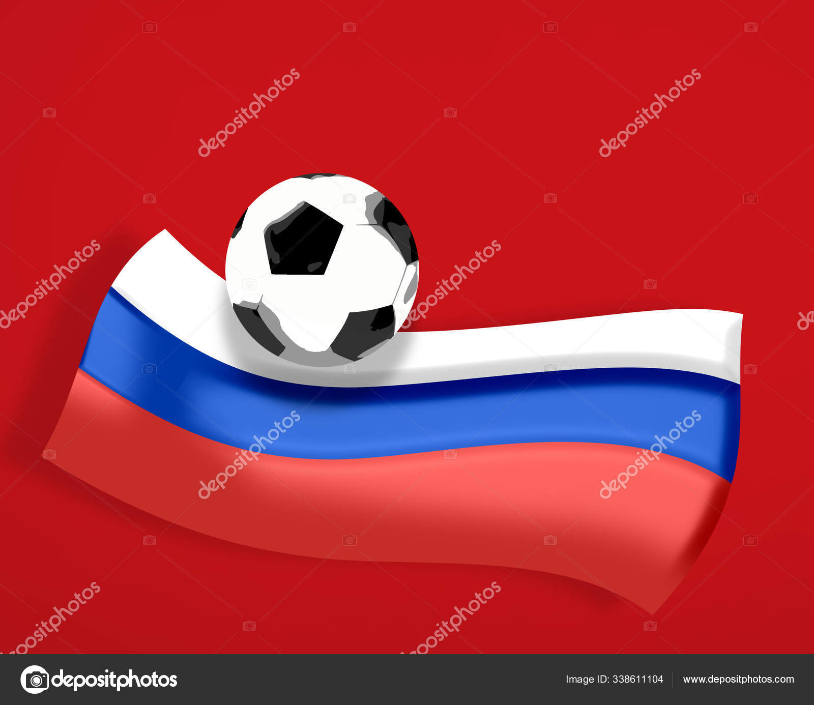 Russia Russian Flag Banner Background Design Render Stock Illustration ...