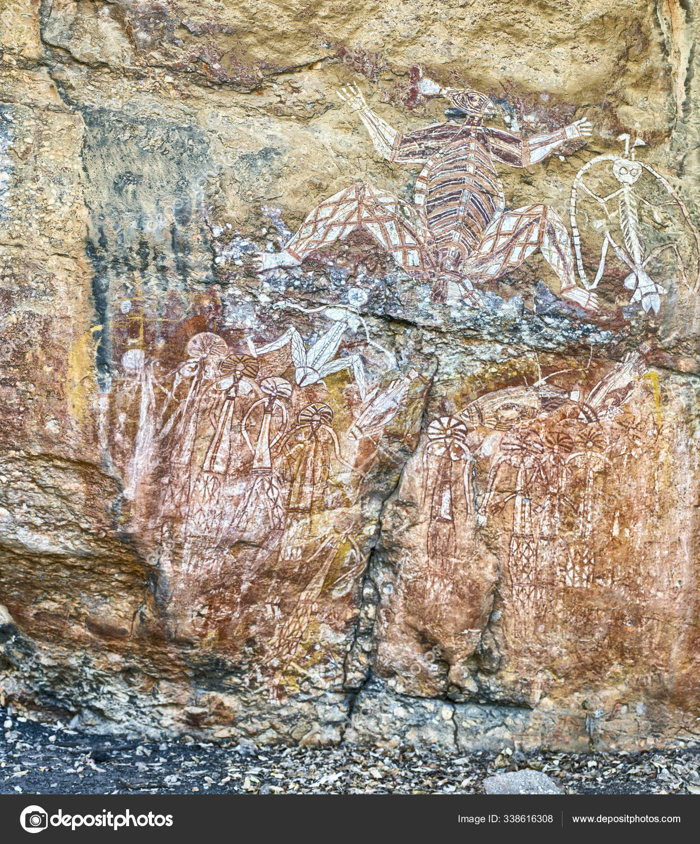 Ancient Rock Drawing Northern Territories Australia Stock Photo by ...