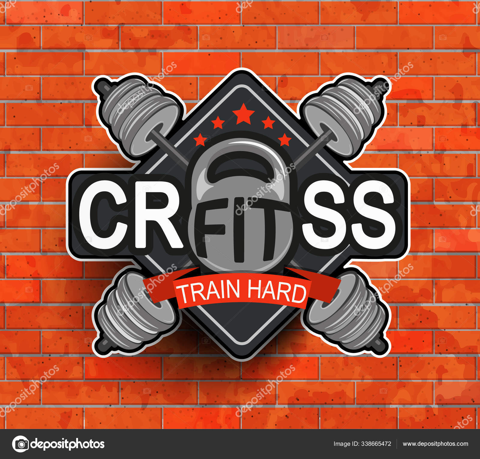 Crossfit Emblem Label Badg Logo Fitness Gym Designed Elements Your ...