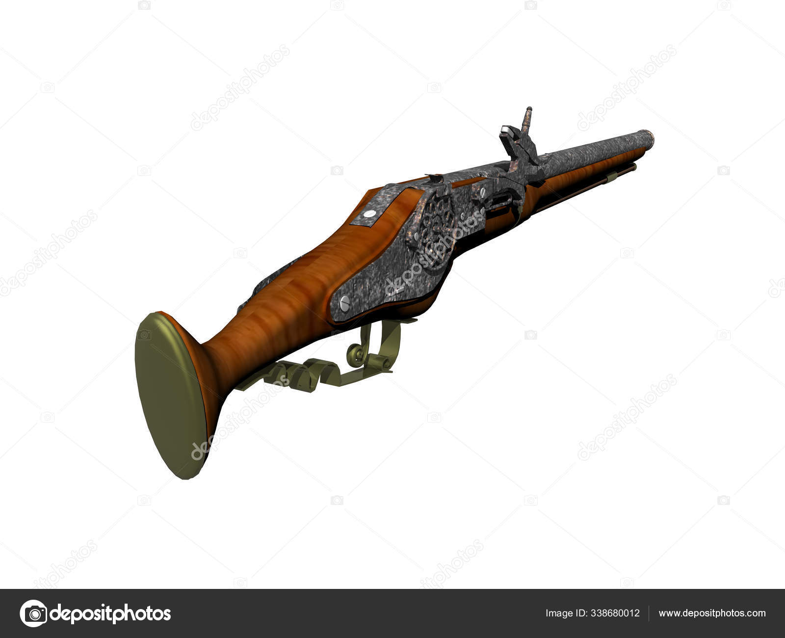 Old Rusty Gun Isolated White Background — Stock Photo ...