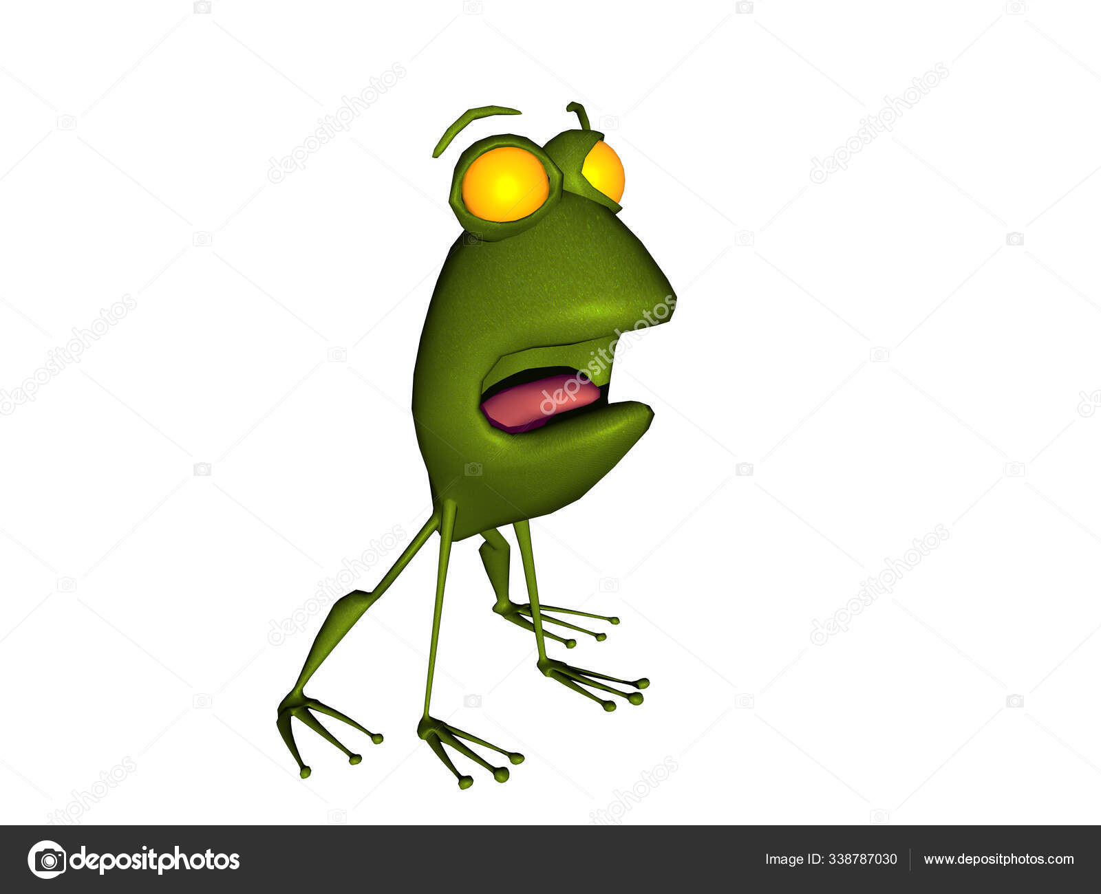 Cartoon Frog Illustration White Background Stock Photo by ...