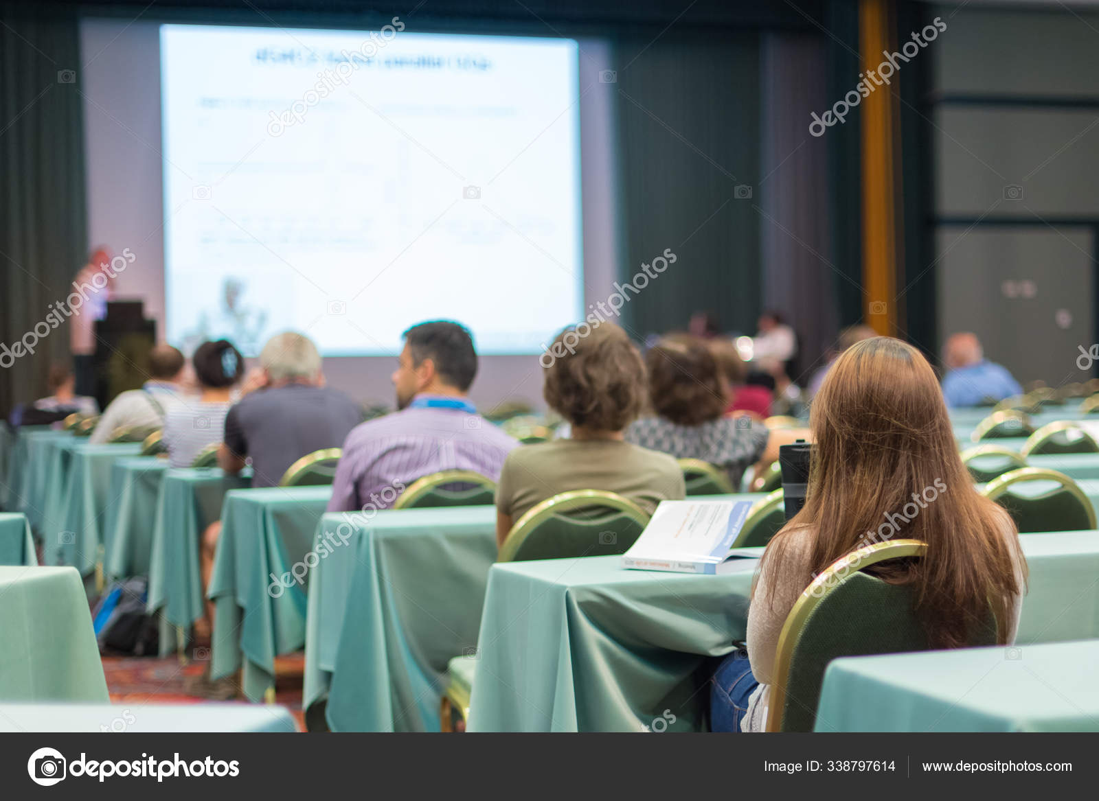 Speaker Giving Presentation Lecture Hall University Participants ...
