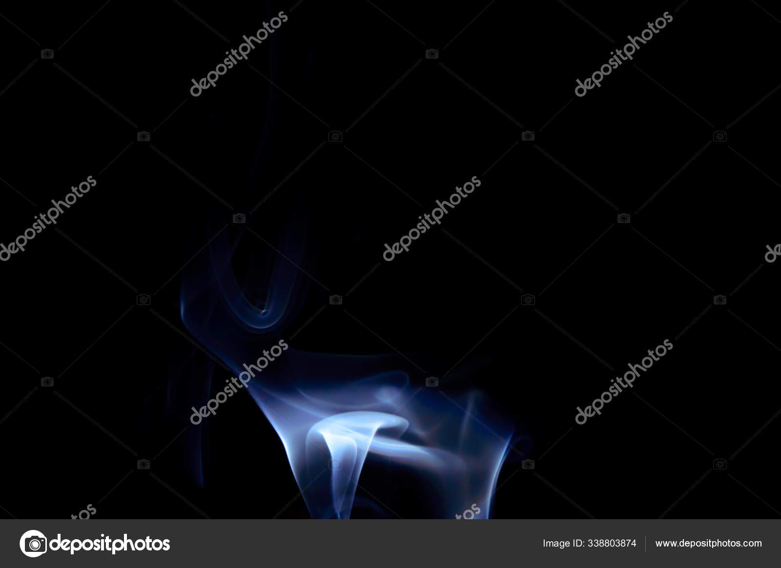 Blue Abstract Smoke Art Creature Black Background — Stock Photo ...