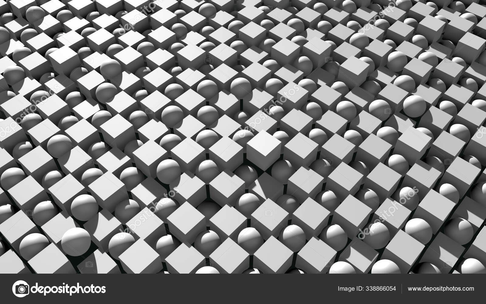 Surface Sphere Cubes Rendered Technology Backdrop Stock Photo by ...
