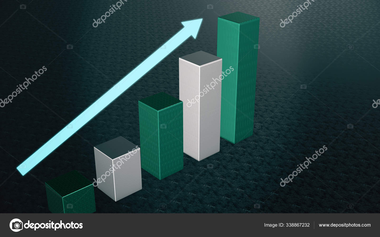 Graph Bar Infographic Diagram Chart Rendered Business Background Stock ...