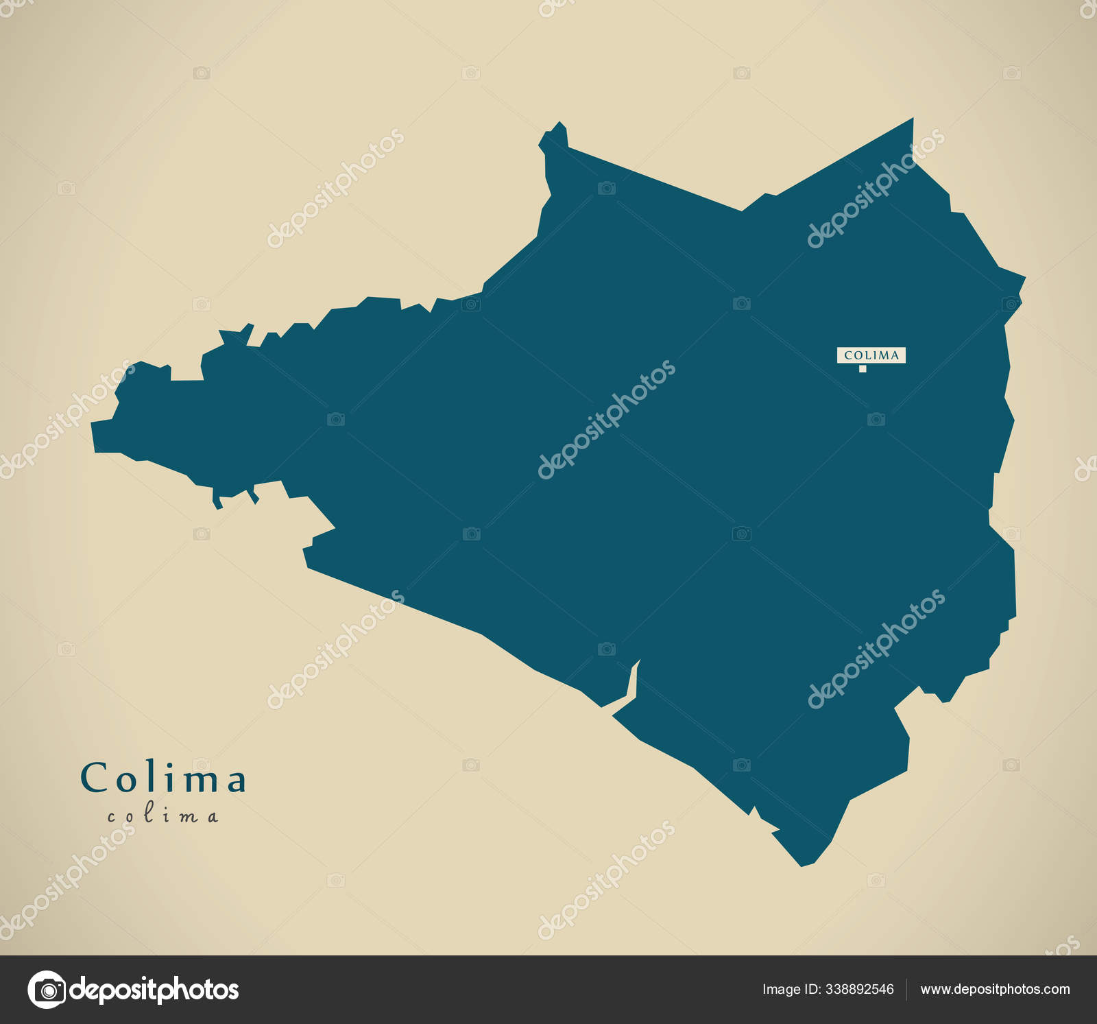 Modern Map Colima Mexico Illustration — Stock Photo ...