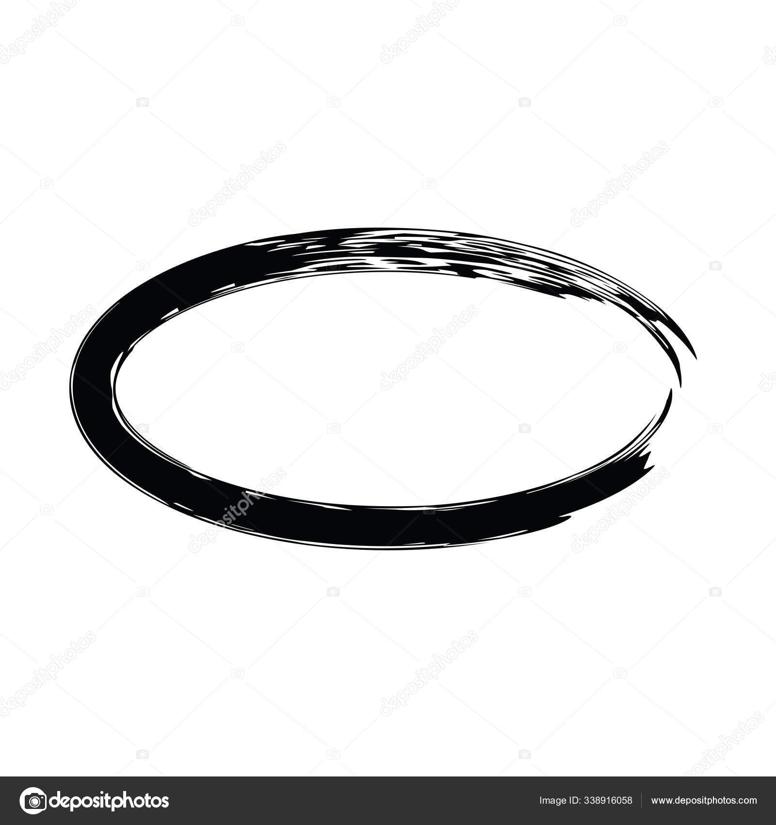 Grunge Vector Frame Oval Shape Ink Oval Frame Old Frame — Stock Photo ...