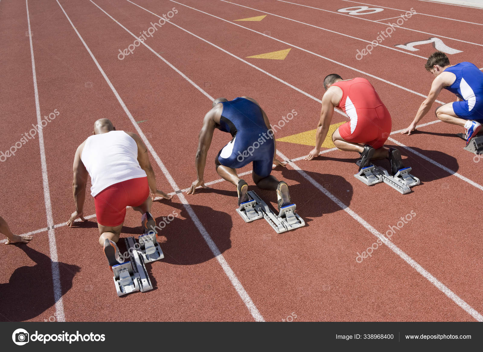 Track Runners At The Starting Line