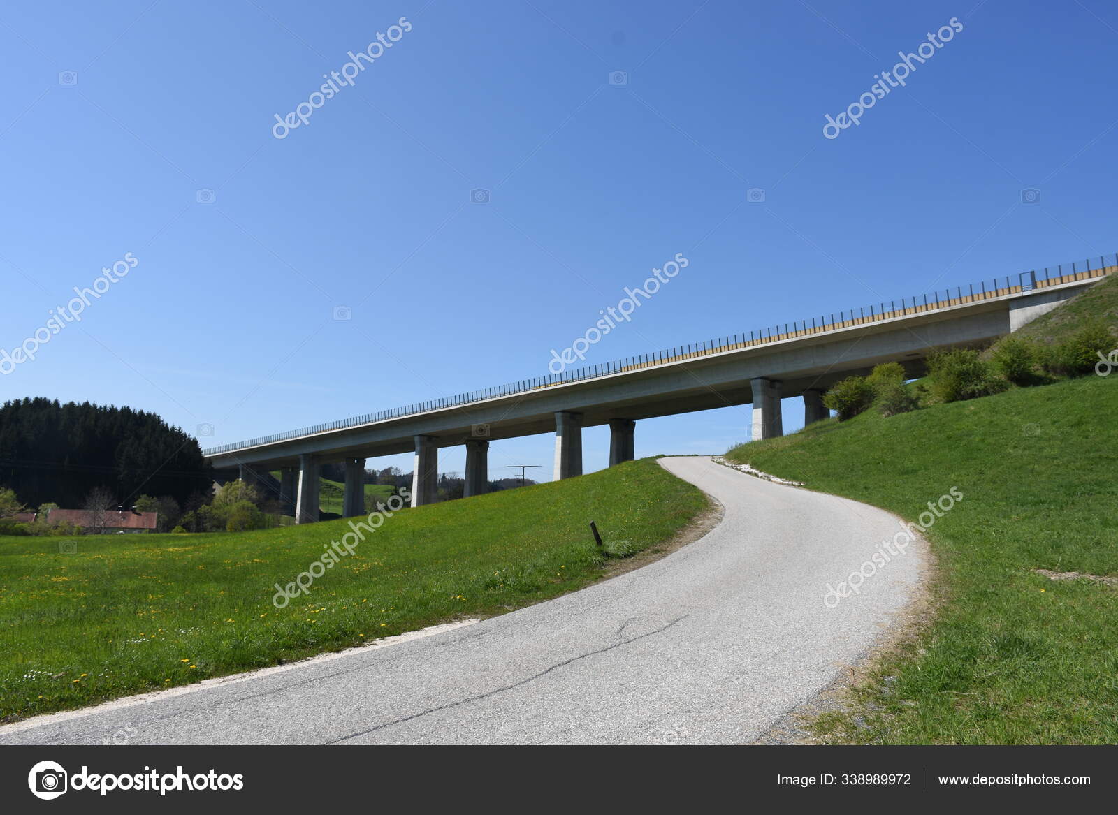 Bridge Motorway Bridge Bavaria Pillar Germany Bernhaupten Hasperting ...