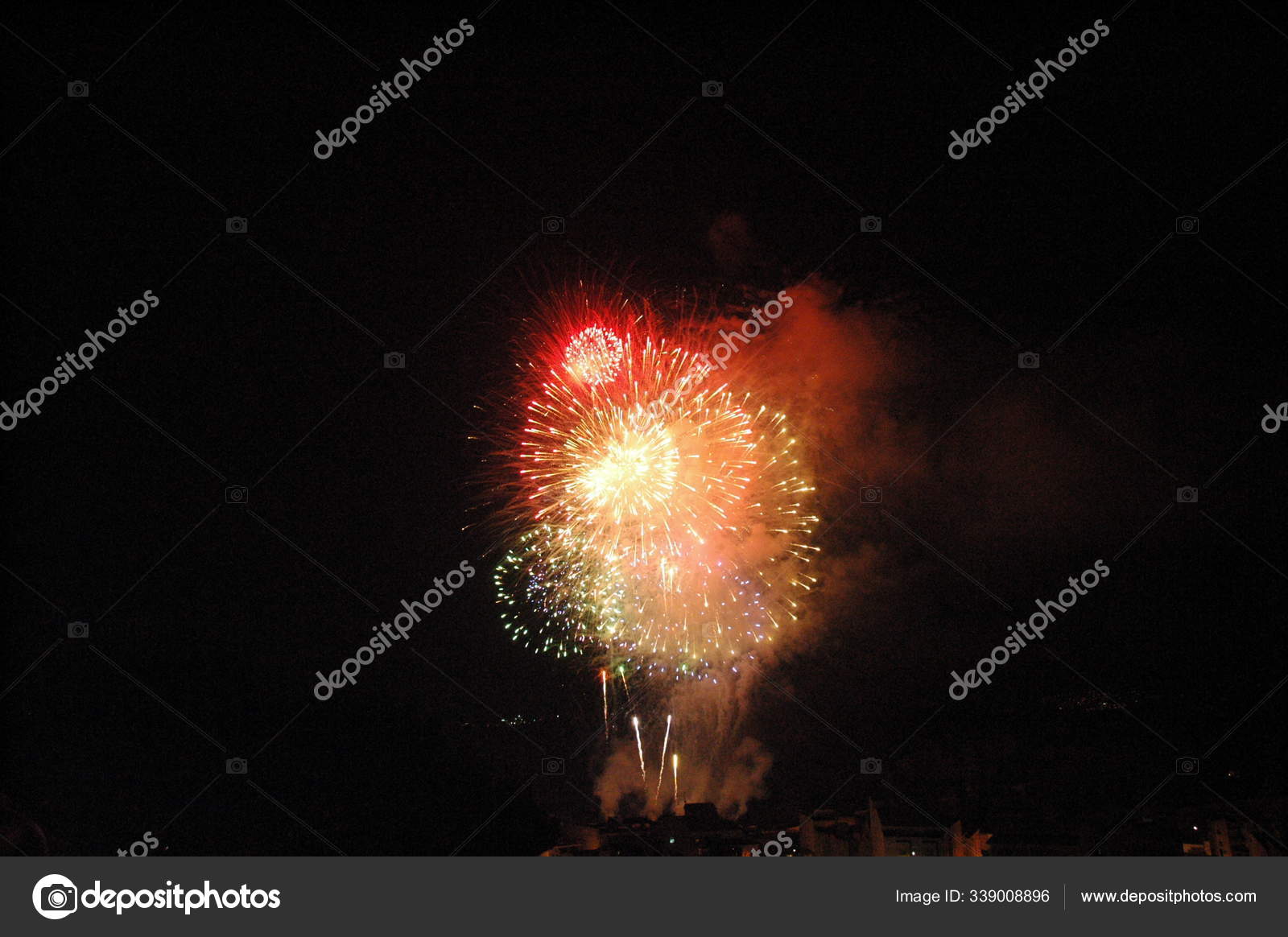 Festival Fireworks Sky Pyrotechnics Explosion — Stock Photo ...