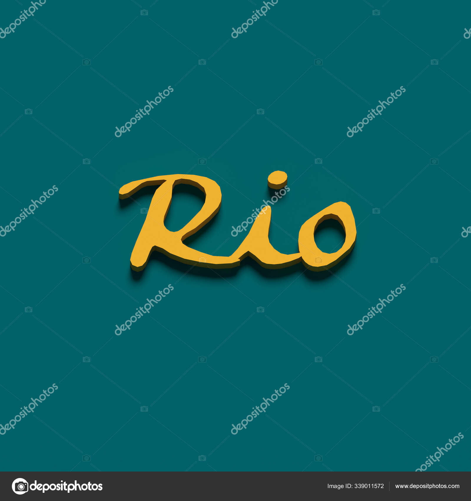 Color Photo Rendering Words 'Rio' Plain Background Stock Illustration ...
