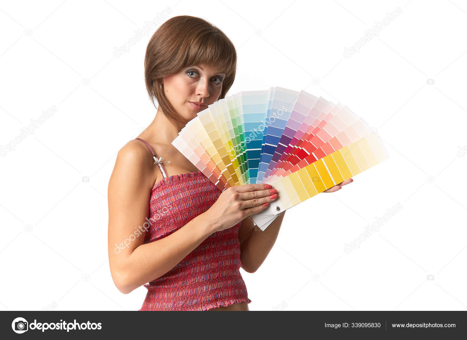 Beautiful Girl Color Guide White Background Stock Photo by ...