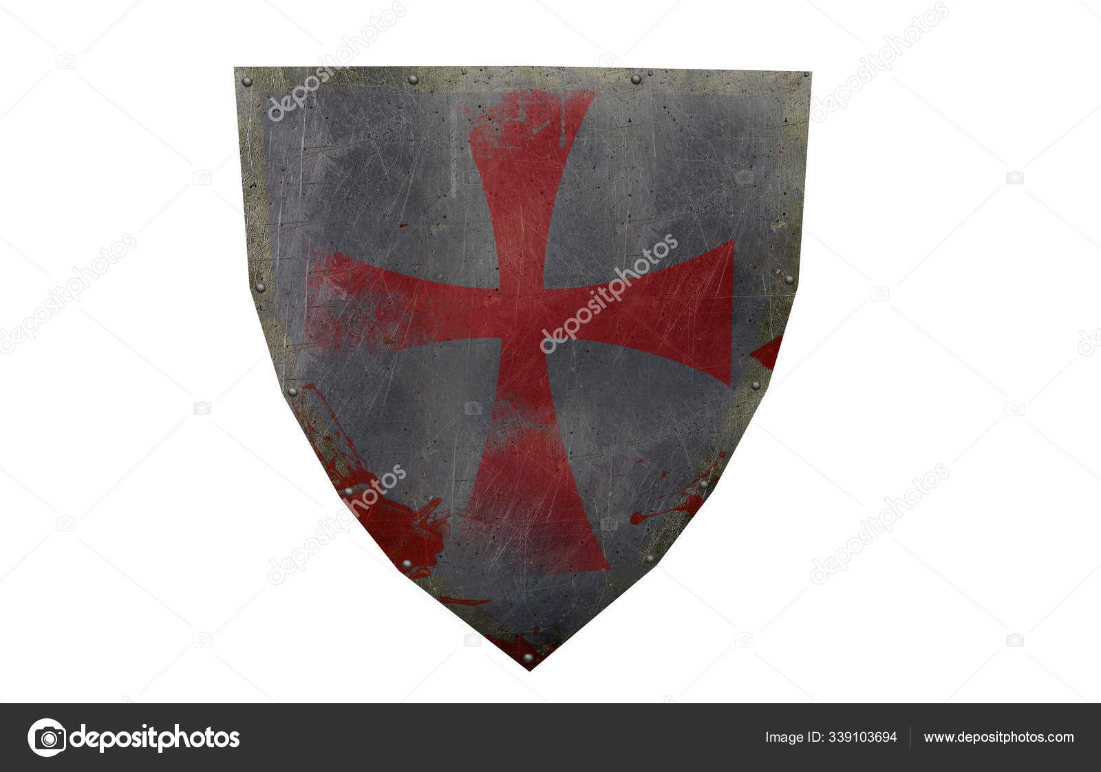 Old Shield Isolated White Background Stock Illustration by ...