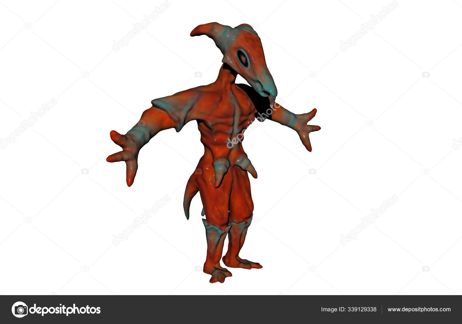 Cartoon Alien Illustration White Background Stock Illustration by ...