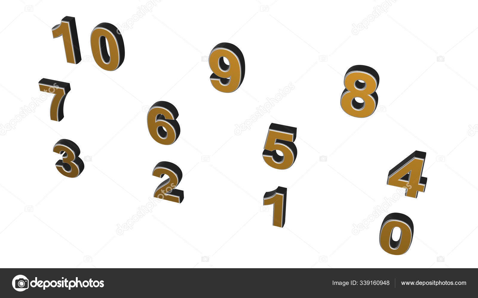 Abstract Background Set Three Dimensional Numbers Rendering — Stock ...
