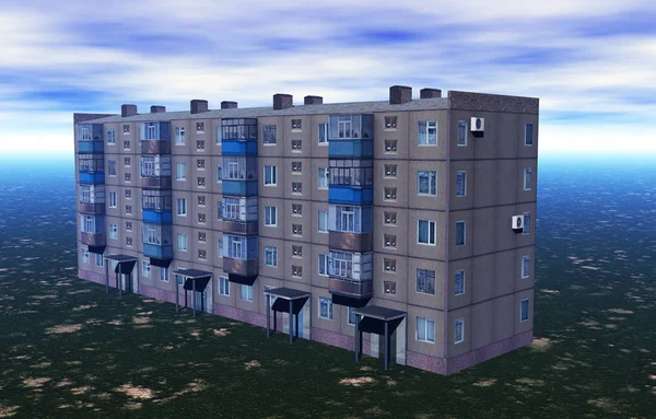 Visualization Modern Apartment Building Render Stock Photo by ...