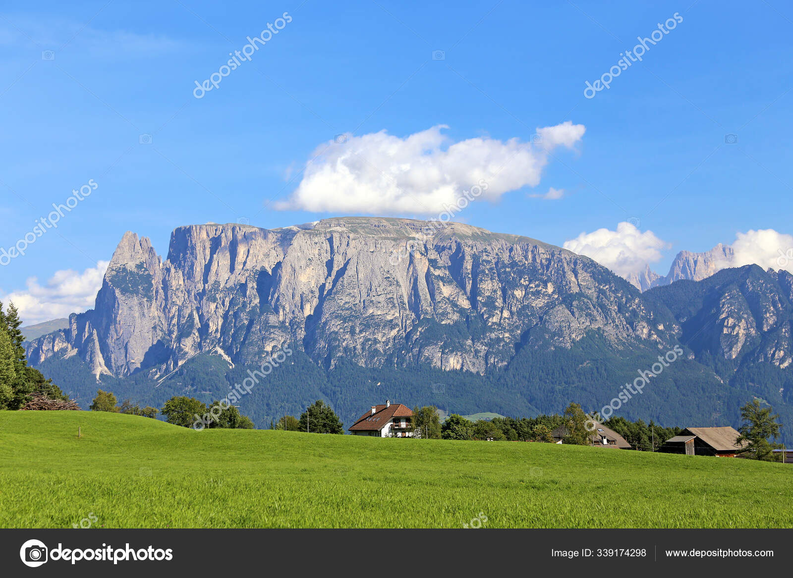 Schlern Mountain Massif South Tyrol Seen Ritten — Stock Photo ...