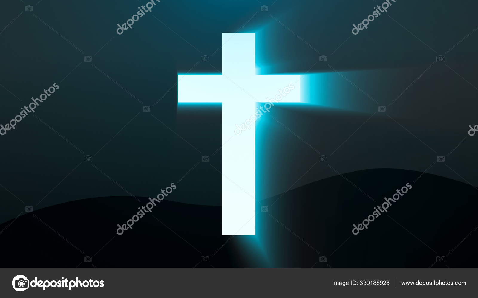 Light Cross Christ Ray Beams Background Rendering — Stock Photo ...