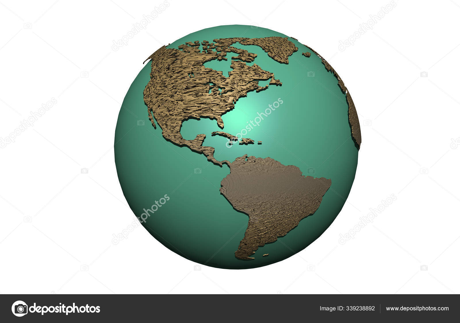 World Globe With Continents