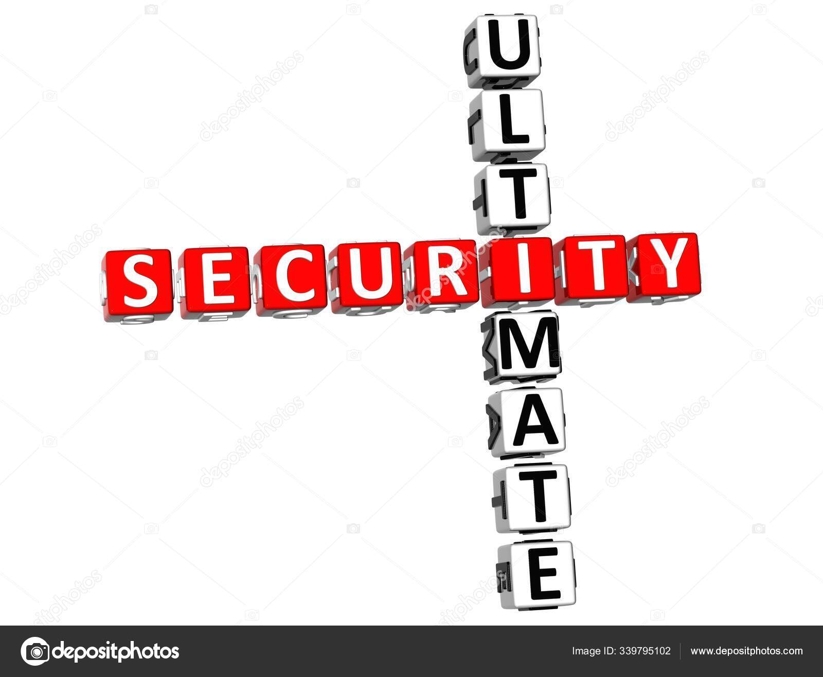 Ultimate Security Crossword White Background — Stock Photo ...