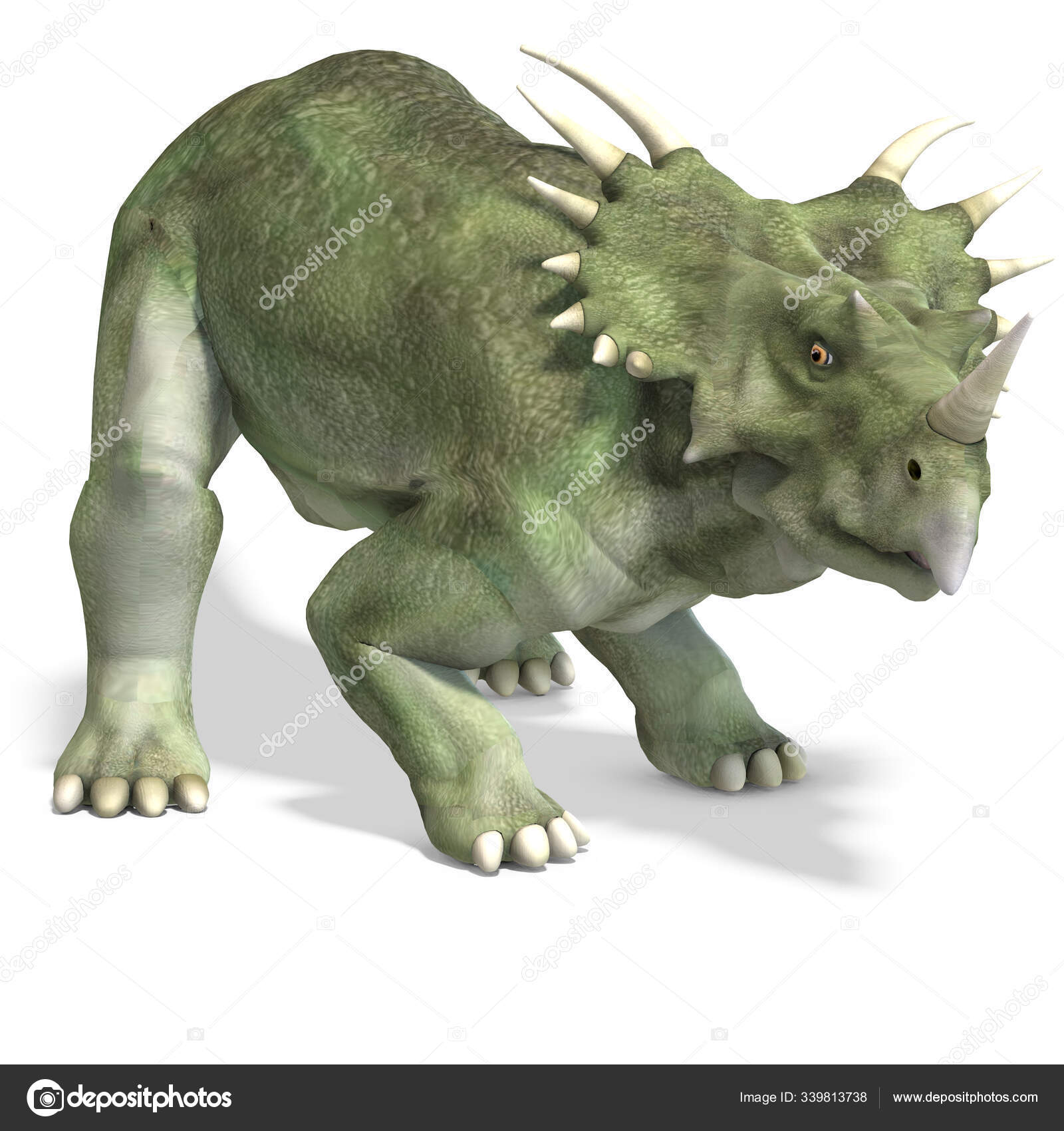 Dinosaur Styracosaurus Rendering Clipping Path Shadow White Stock Photo ...