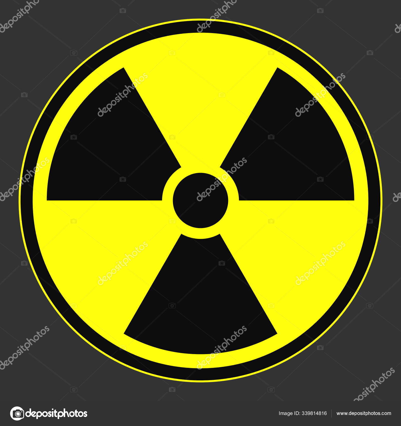 Sinal De Radiacao Nuclear Ilustração De Sinal De Radiação De Aviso