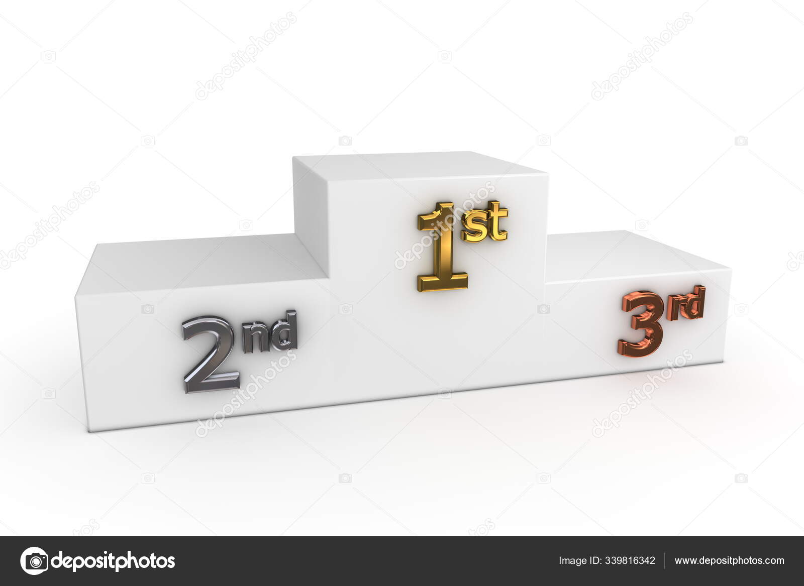 White Victory Podium Numbers Gold Silver Bronze Used Template Own ...
