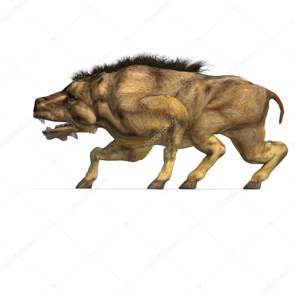 Dinosaurio Daeodon Dinohyus. Renderizado 3D con ruta de recorte y ...