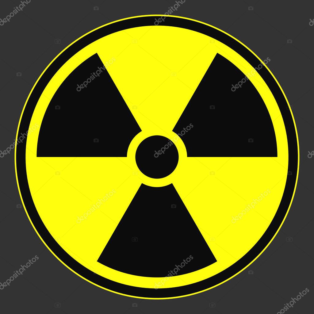 signo de radiación. símbolo de advertencia de riesgos nucleares. 2023