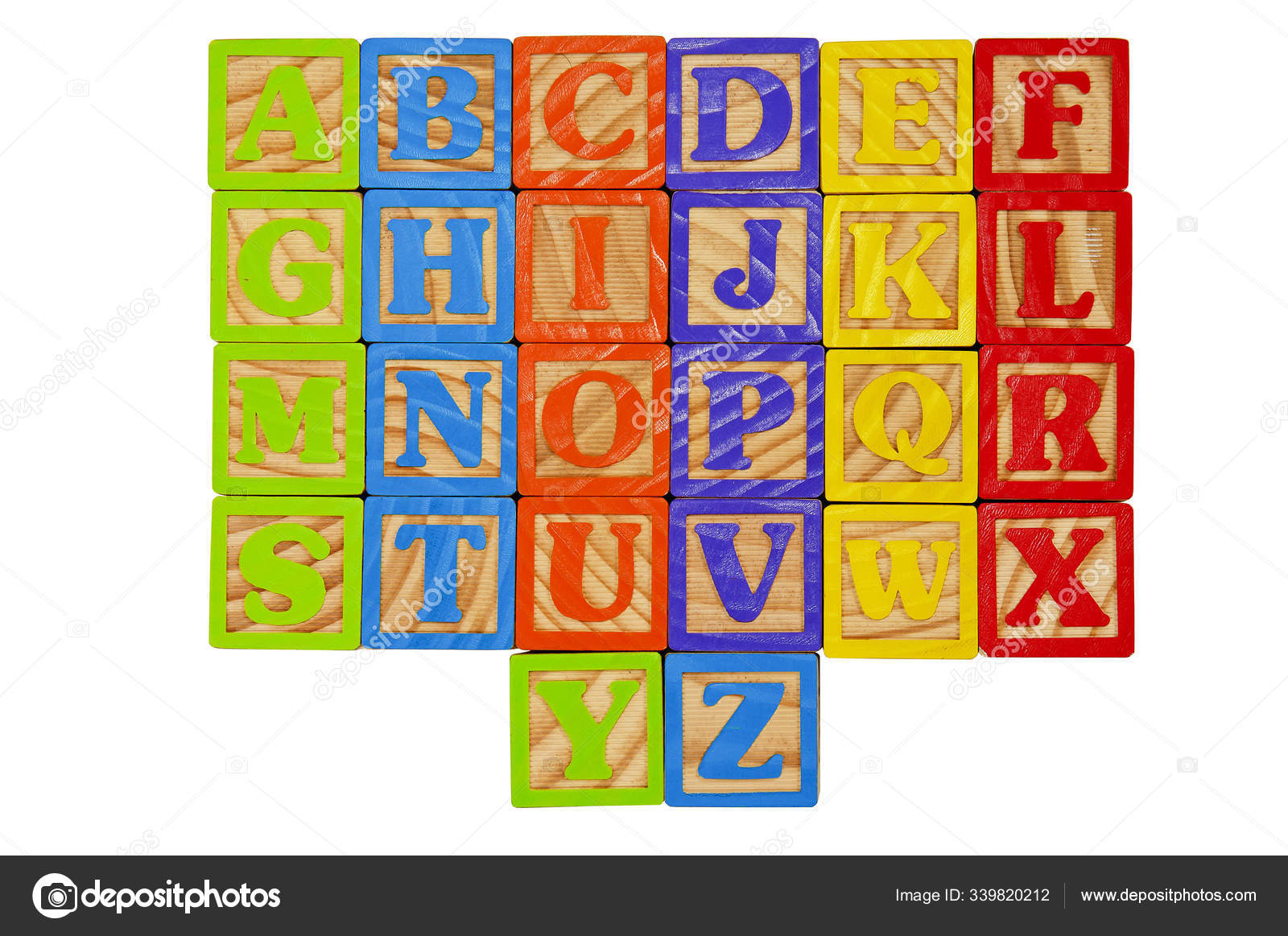 Childrens Alphabet Blocks Whole Alphabet Capital Letters Stock Photo by ...