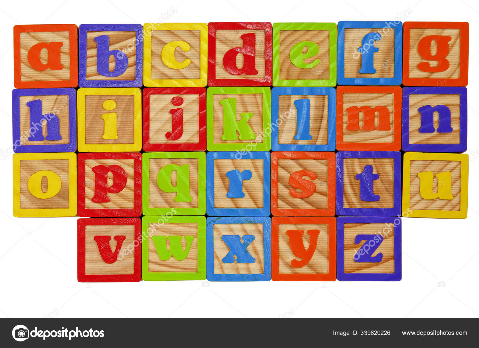 Childrens Alphabet Blocks Whole Alphabet Lower Case Letters — Stock ...