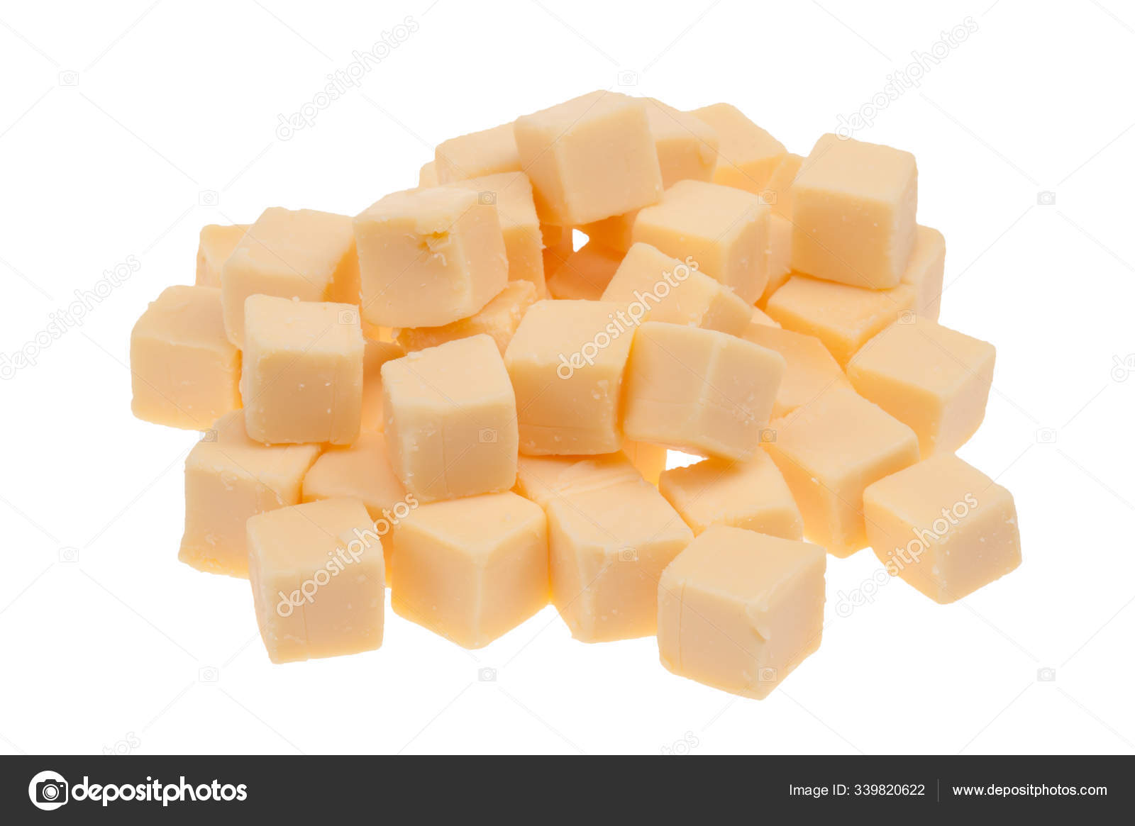 Blocks Cheese Isolated White Background Stock Photo by ...