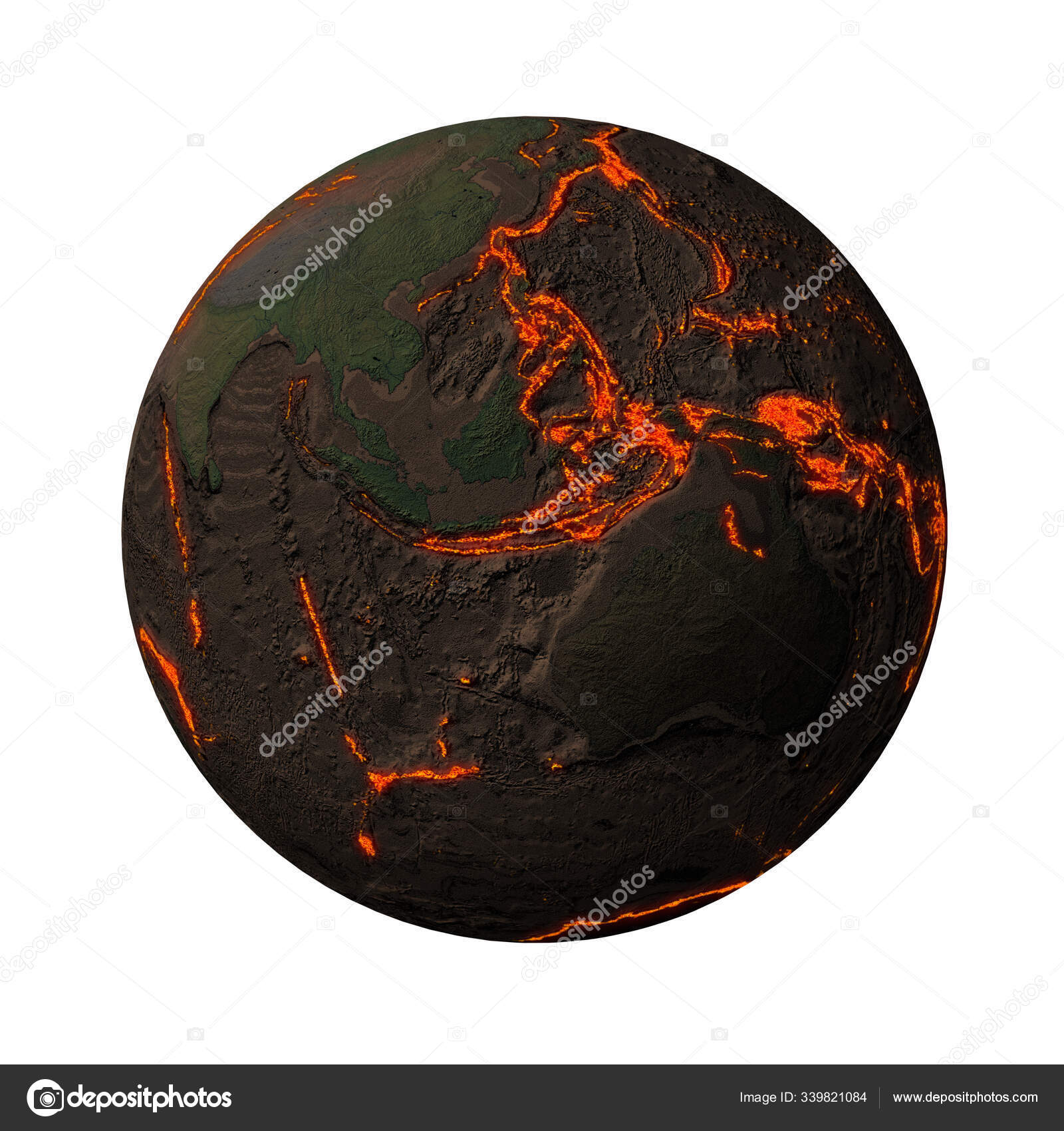Earth Water Plants Australia Tectonic Plates Cracks Ascending Magma ...