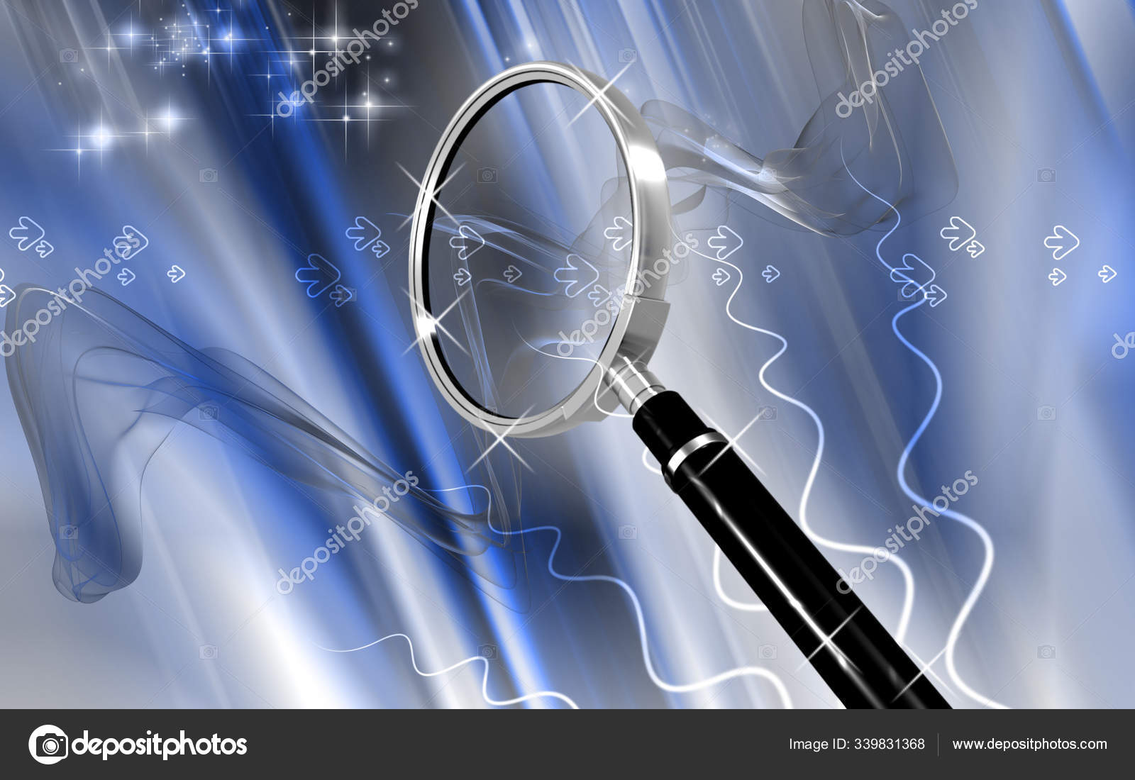 Digital Illustration Magnifying Glass Colour Background Stock Photo by ...