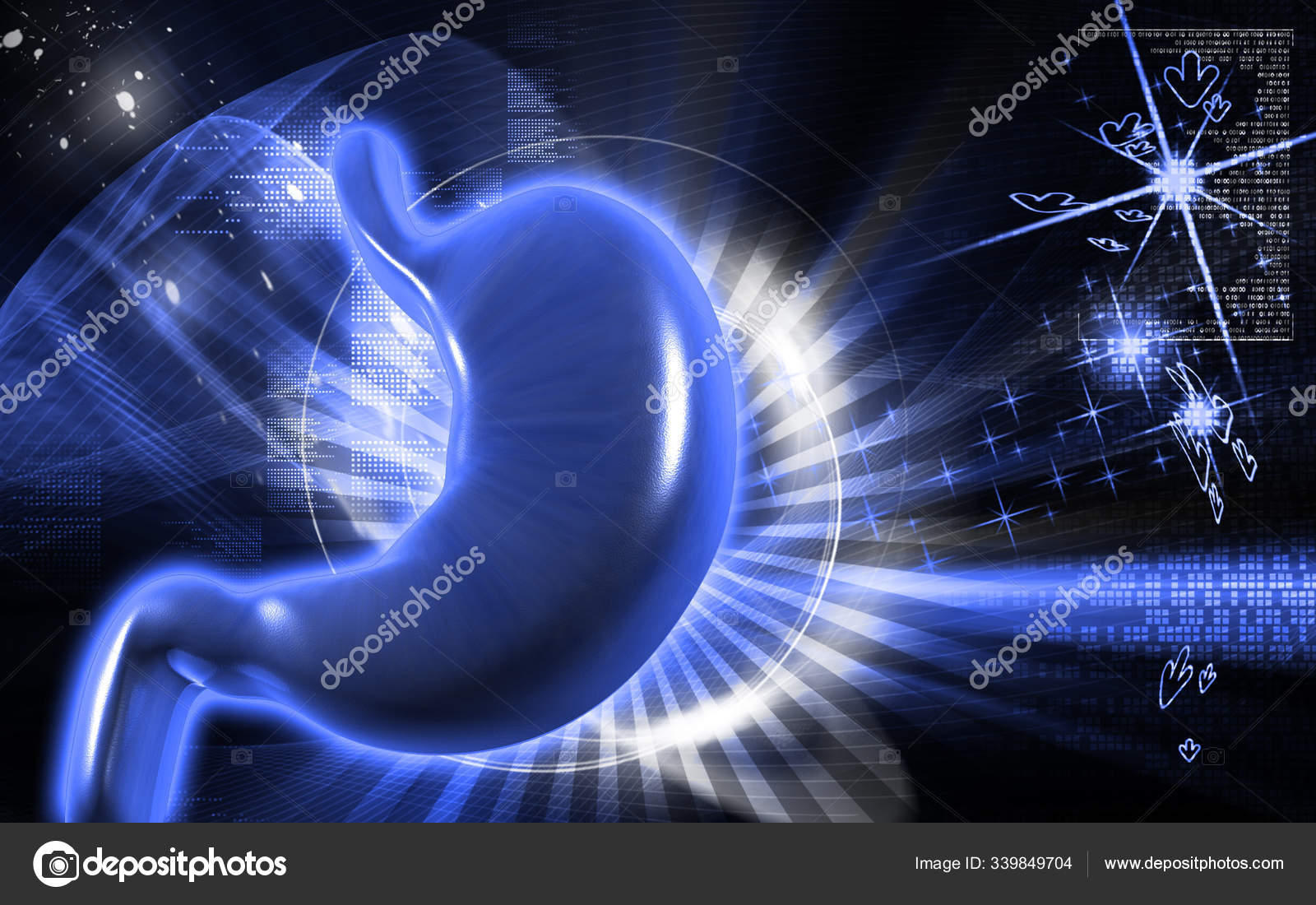 Digital Illustration Stomach Colour Background — Stock Photo ...