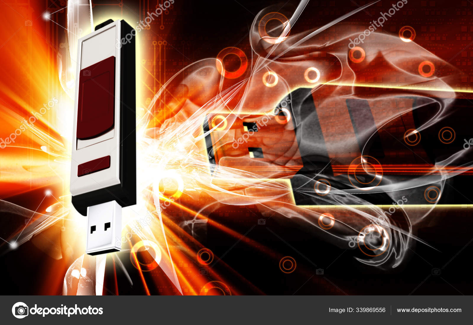 Digital Illustration Pen Drive Background Stock Photo by ...