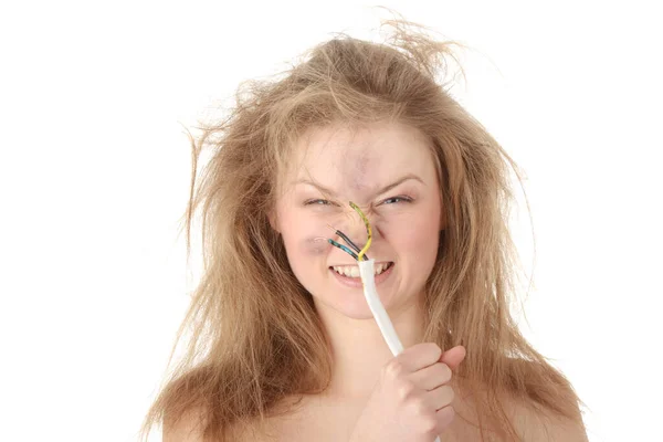 Young Woman Wire Electric Shock Stock Photo by ©YAYImages 261950698