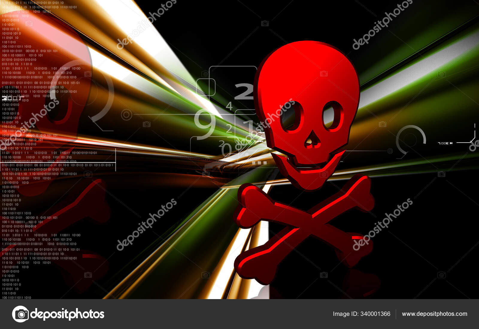 Digital Illustration Danger Sign Colour Background Stock Photo by ...