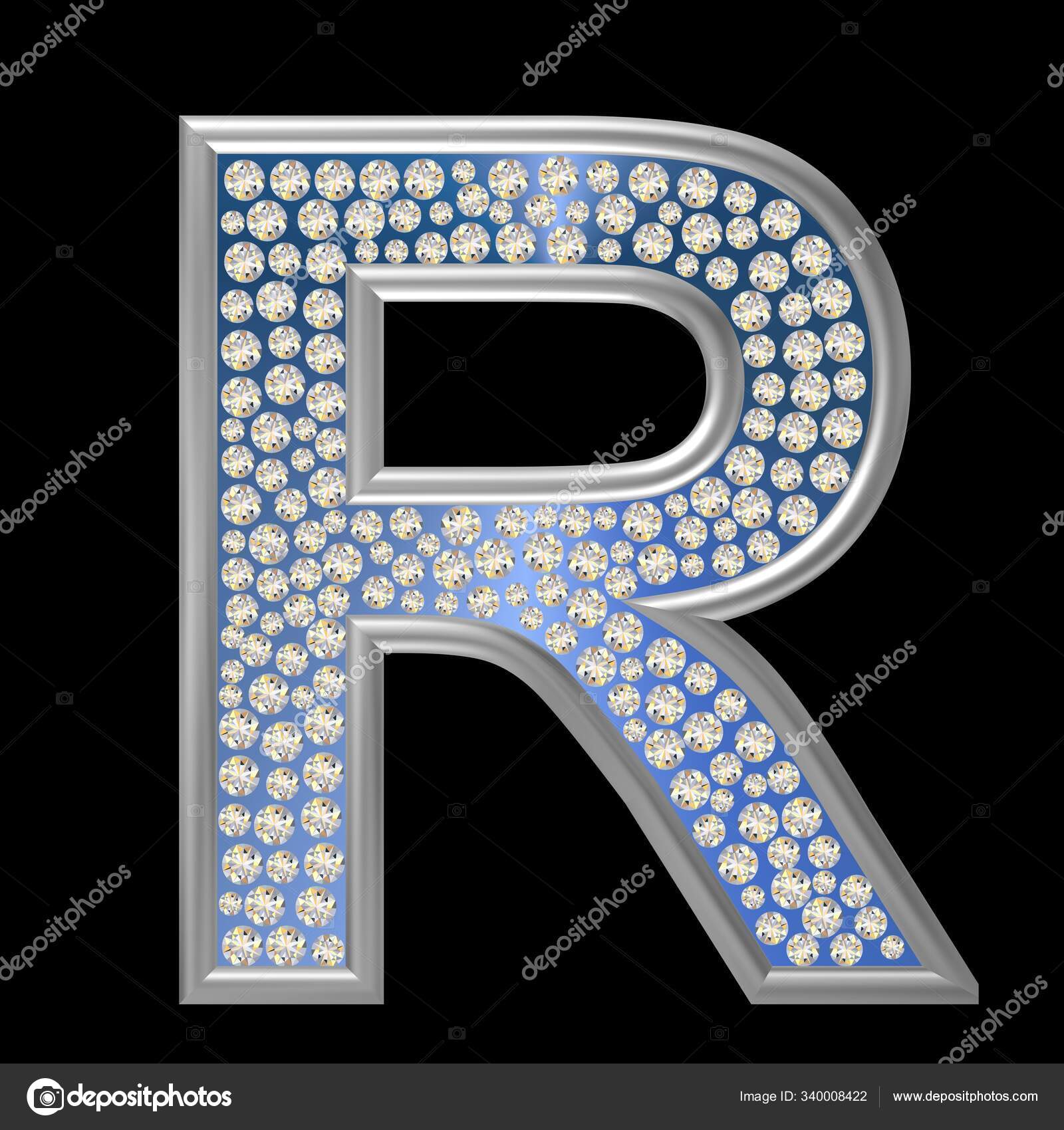 R Alphabet In Diamond