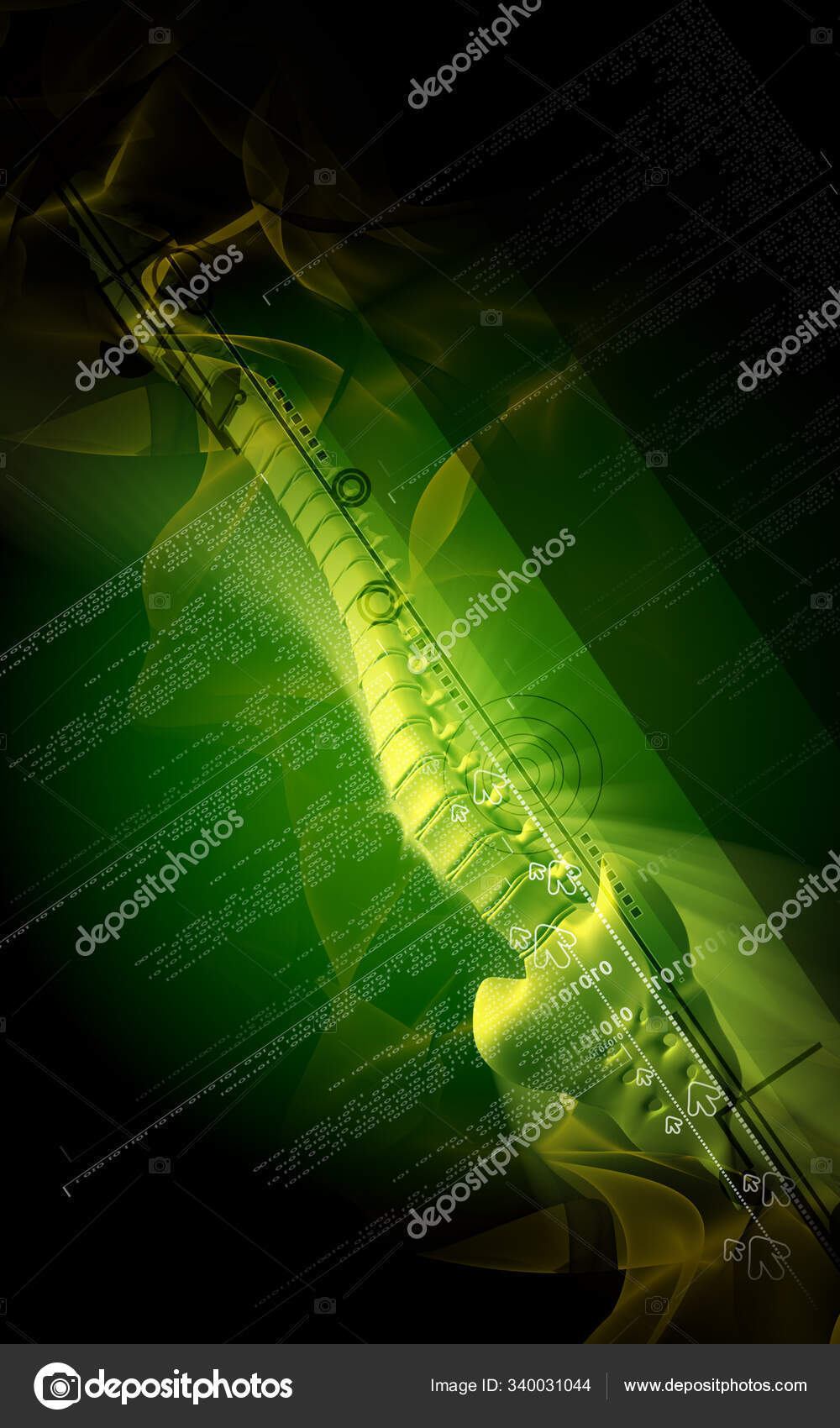 Digital Illustration Back Bone Colour Background Stock Photo by ...