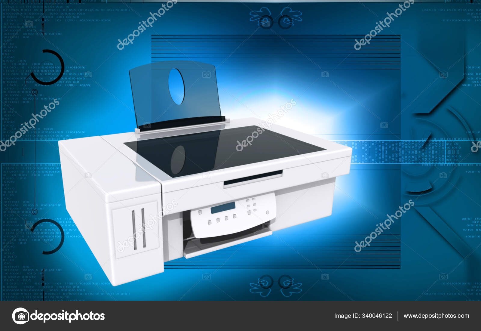 Digital Illustration Printer Colour Background — Stock Photo ...
