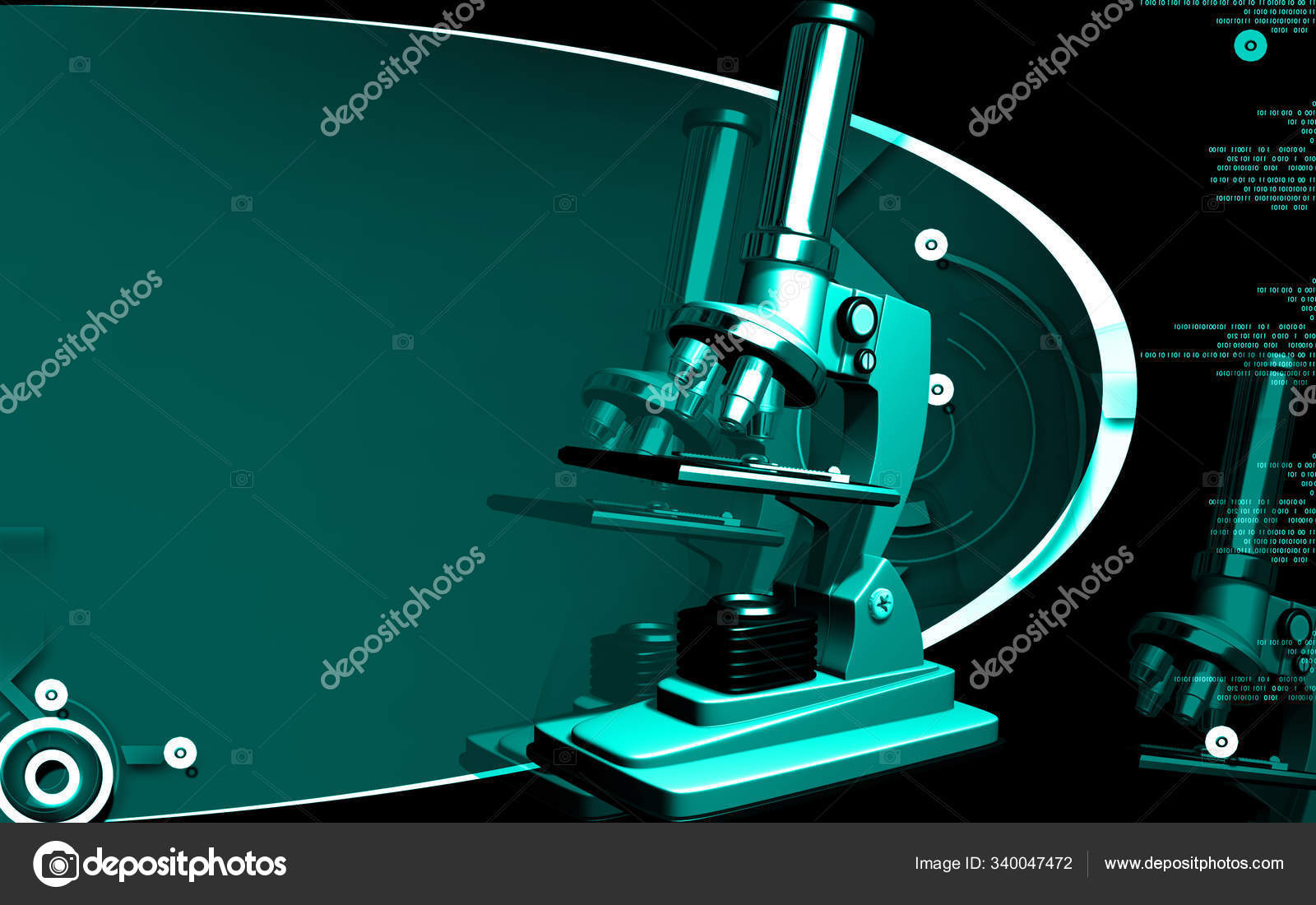 Digital Illustration Microscope Colour Background Stock Photo by ...