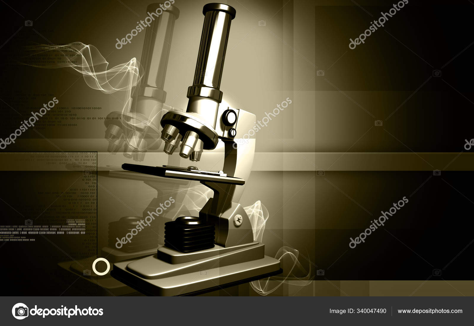 Digital Illustration Microscope Colour Background Stock Photo by ...