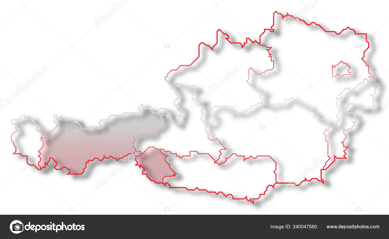 Political Map Austria Several States Tyrol Highlighted Stock Photo by ...
