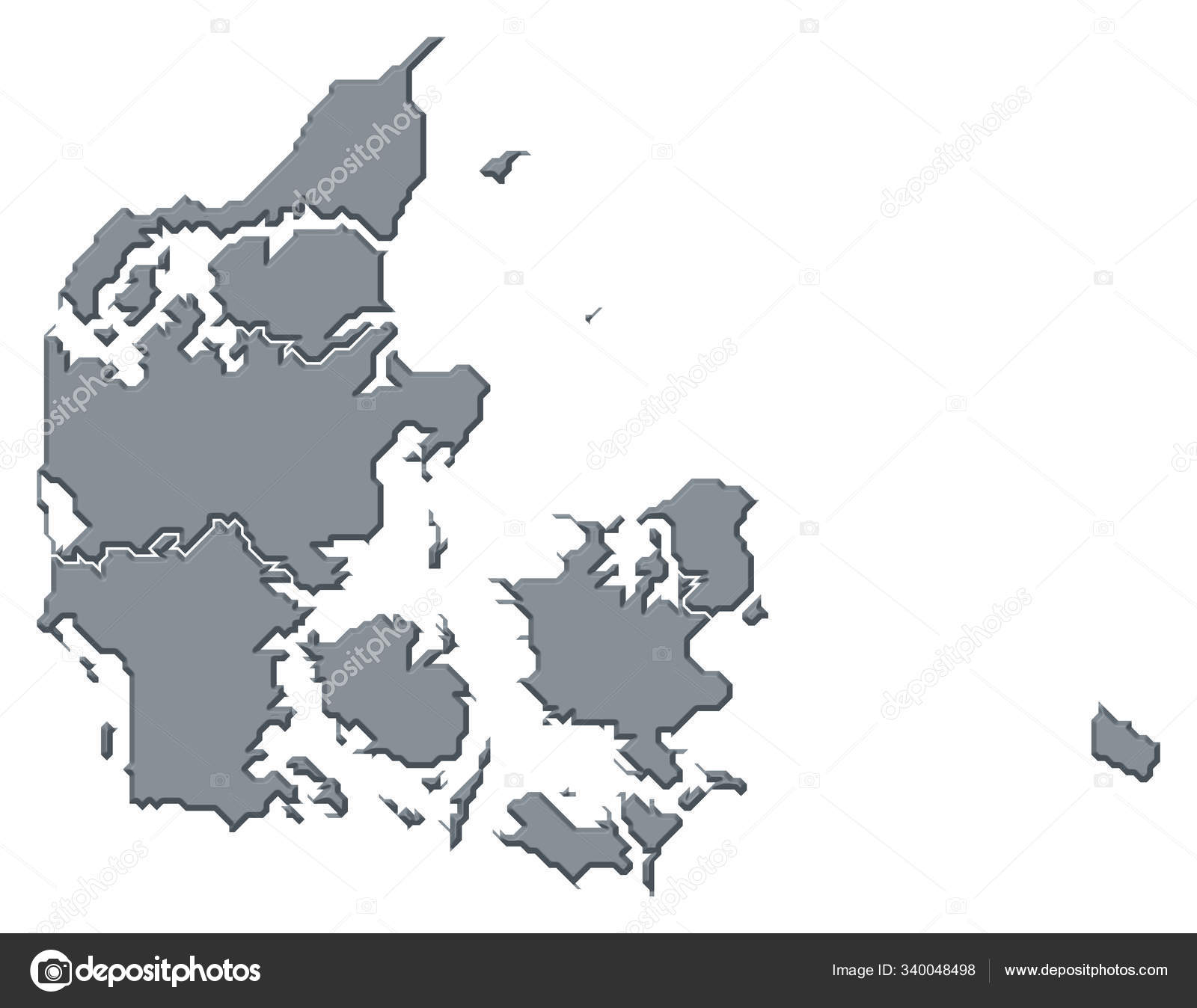 Political Map Danmark Several Regions — Stock Photo ...