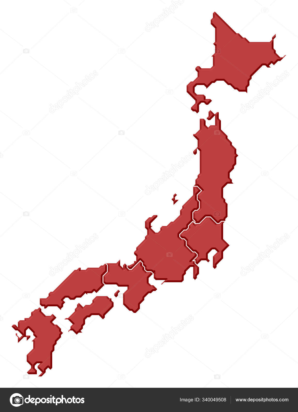 Political Map Japan Several Regions Stock Photo by ©PantherMediaSeller ...