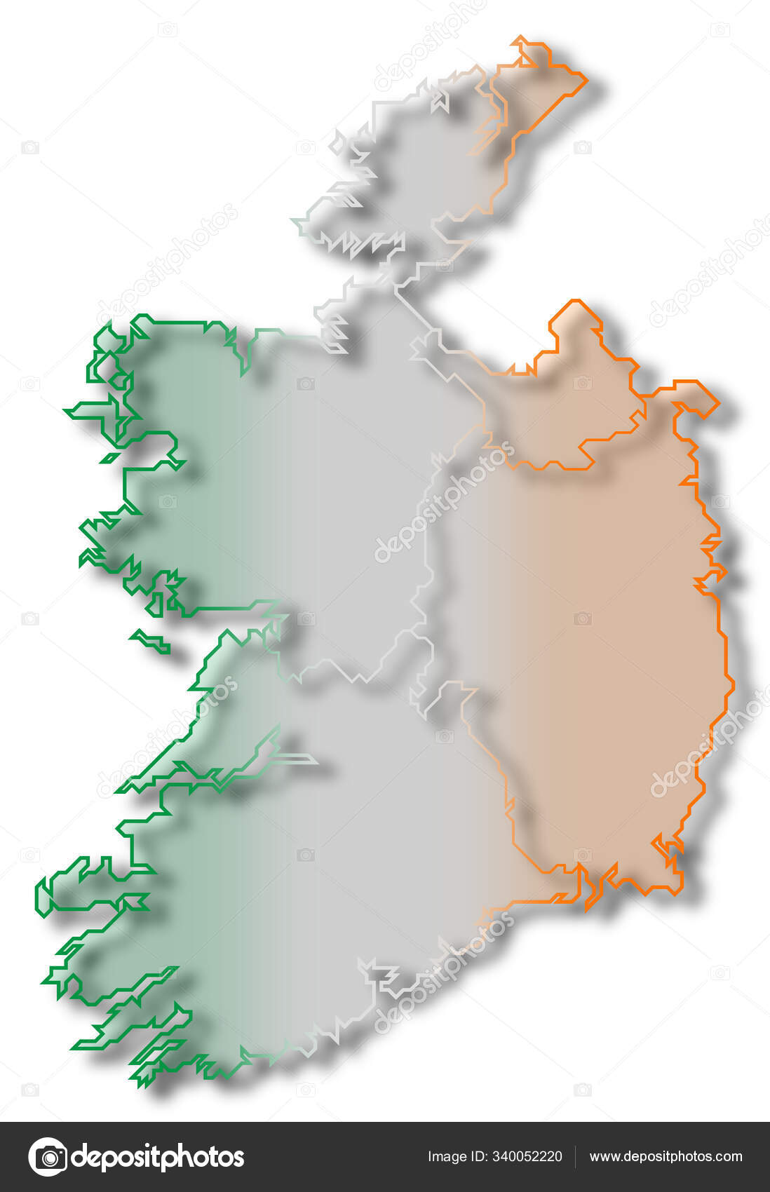 Political Map Ireland Several Provinces — Stock Photo ...