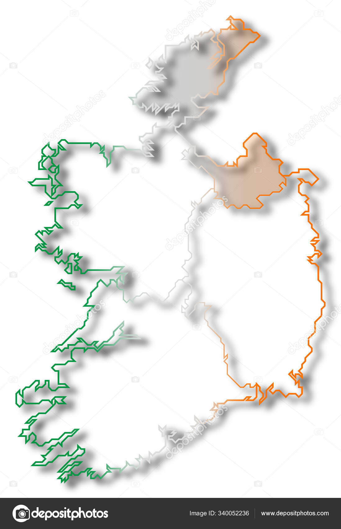 Political Map Ireland Several Provinces Ulster Highlighted Stock Photo ...
