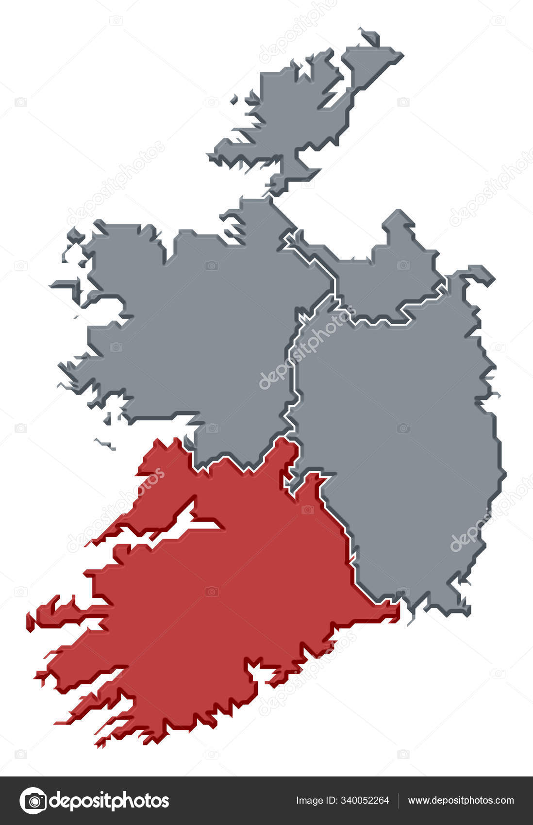 Political Map Ireland Several Provinces Munster Highlighted — Stock ...
